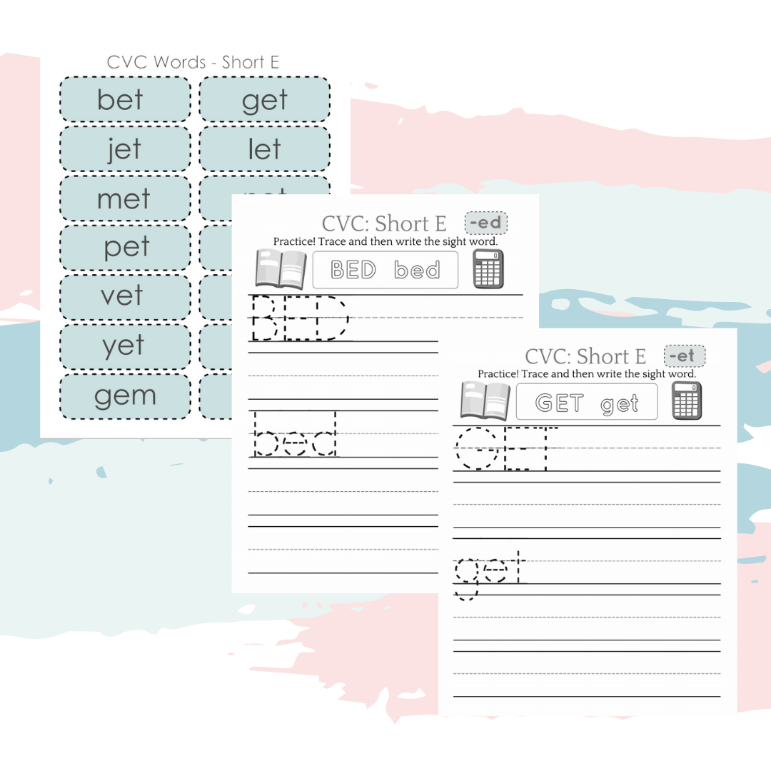 Kids Tracing Practice Worksheets-E Sound – Simply Kali